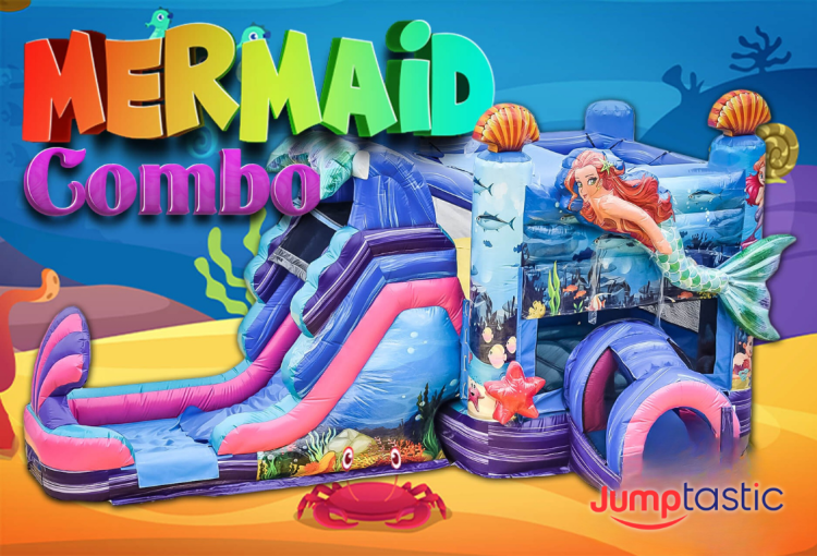 Mermaid Dual Lane Combo Bounce and Slide - Jumptastic